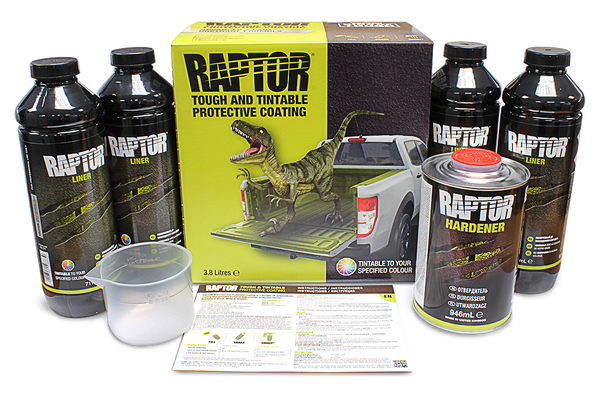 U-POL RAPTOR LINER TINTABLE 4 BOTTLE KIT AND HARDENER – Advanced 4x4