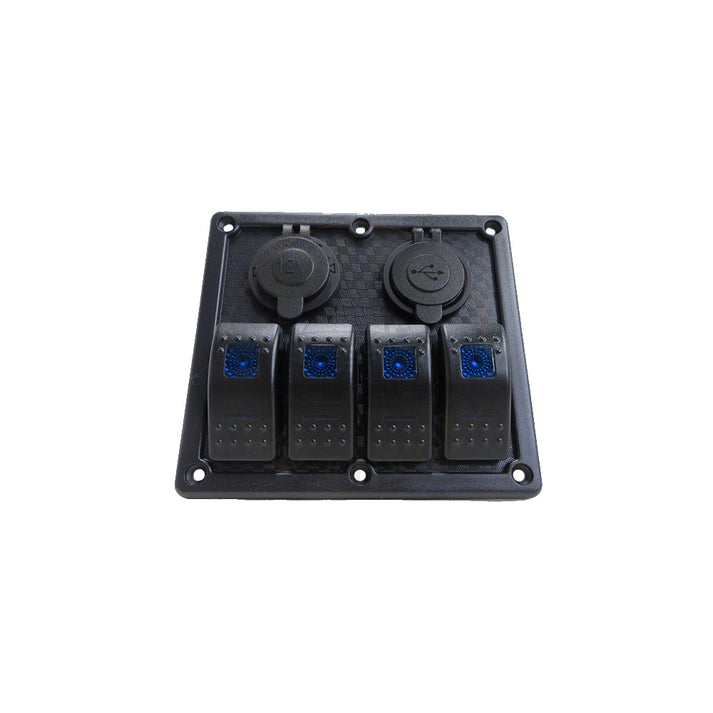 4 Way Switch Panel Single Blue LED Socket - Advanced 4x4