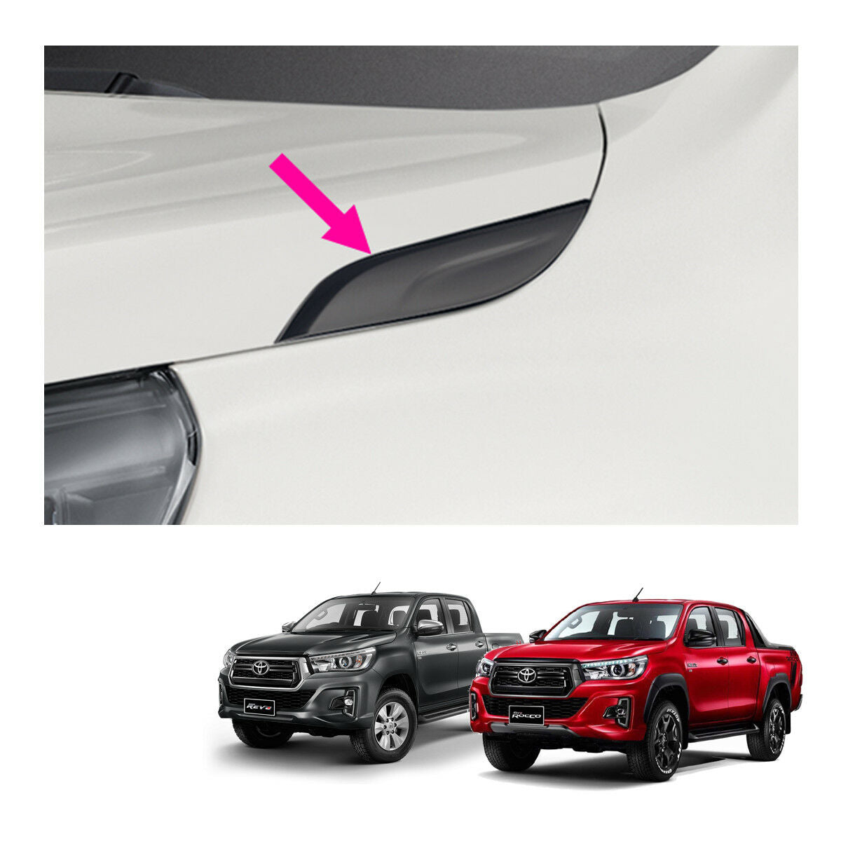 Toyota Hilux Revo 2016-2021 Hood Garnish Black - Advanced 4x4